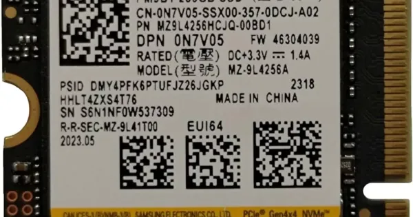 Samsung PM9B1 256GB M.2 PCI-e NVME SSD Internal Solid State Drive