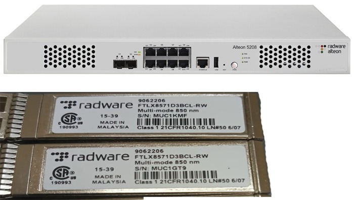 Radware Alteon NG 5208 Load Balancing Device 10 GigE with 2 SFP ...