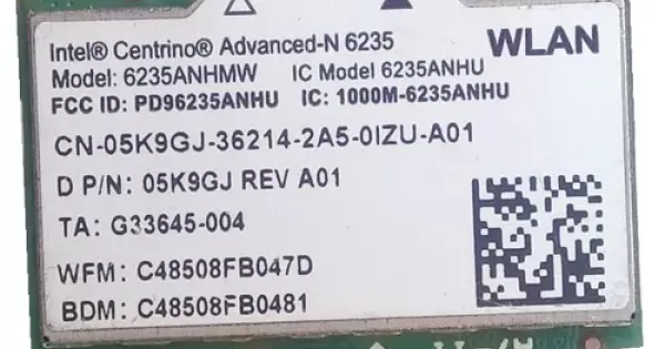 Dell Intel Centrino Advanced-N 6235 Wireless WiFi Card Mini-PCI Express ...