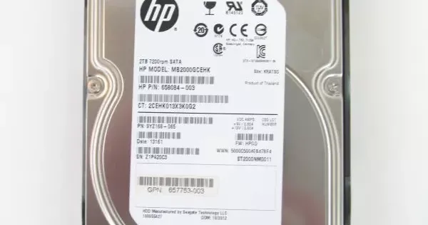 HP 2TB 7200 RPM 6GBPS Hot-Plug SATA Hard Disk 658102-001