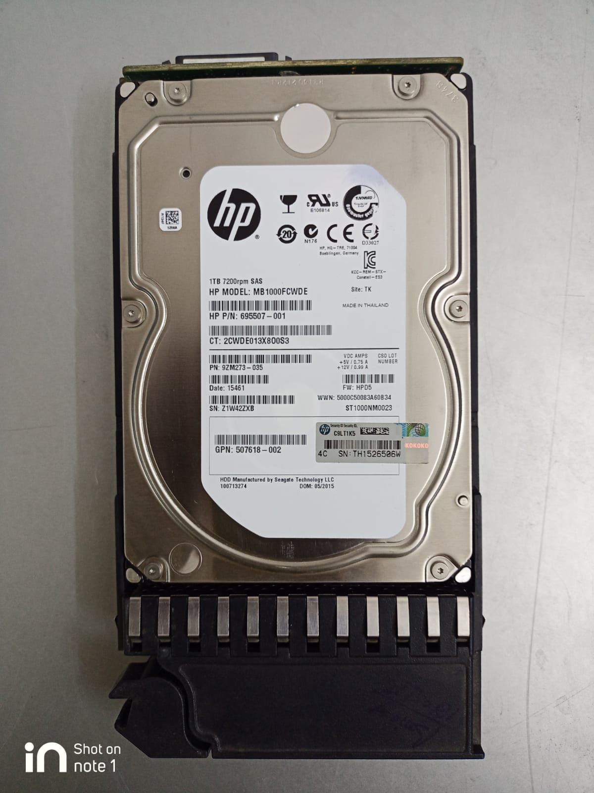 HP 1TB 7.2K SAS 3.5 Hard Disk