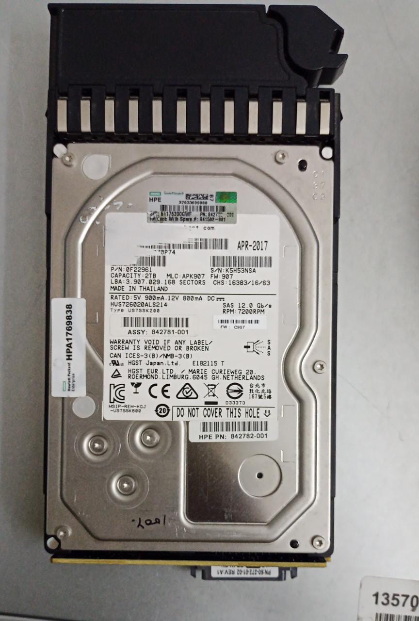 HP 2TB 7.2K RPM SAS 3.5 Hard Disk