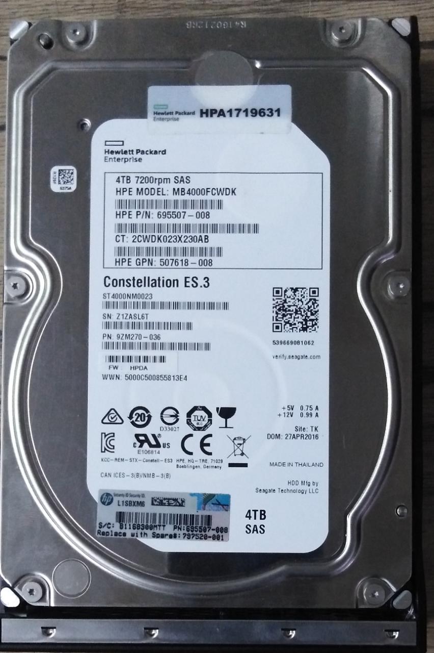 HP 4TB SAS 3.5 Hard Disk