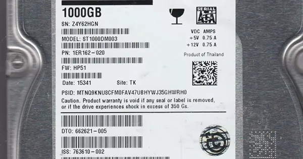 Seagate 1TB SATA 3.5 Hard Disk