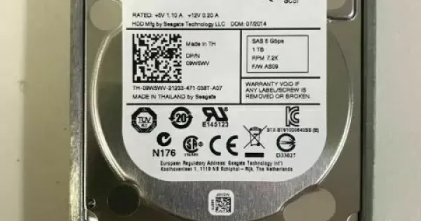 Dell 1TB 7.2K RPM 6Gbps 2.5 Inch Hard Disk ST91000640SS