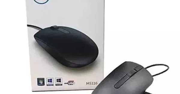 Dell MS116 USB Wired Optical Mouse Black